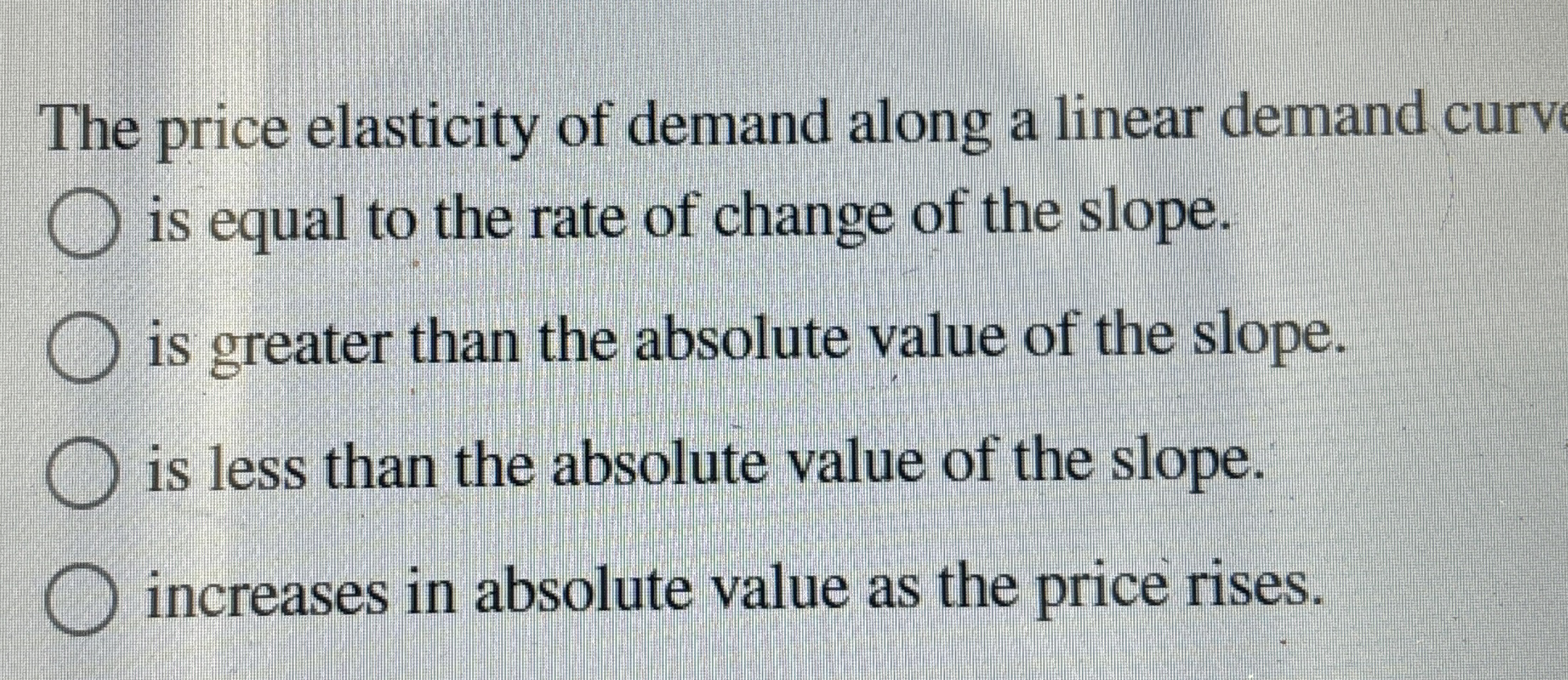 Solved The price elasticity of demand along a linear demand | Chegg.com