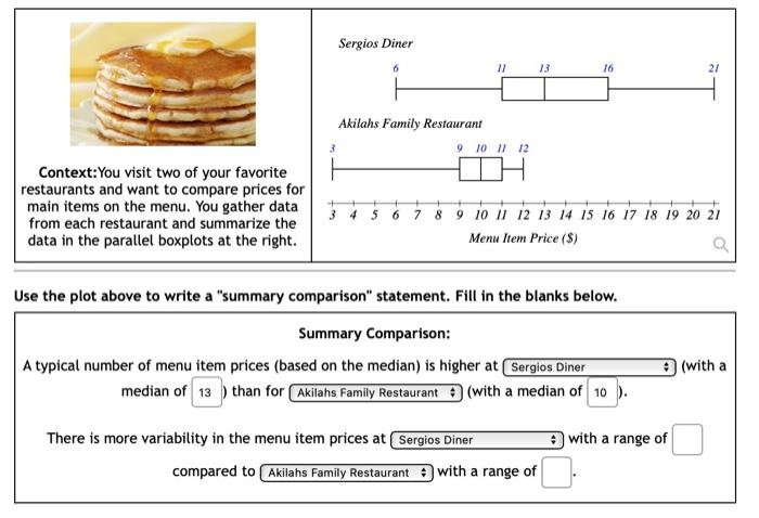 Solved Context:You visit two of your favorite restaurants | Chegg.com