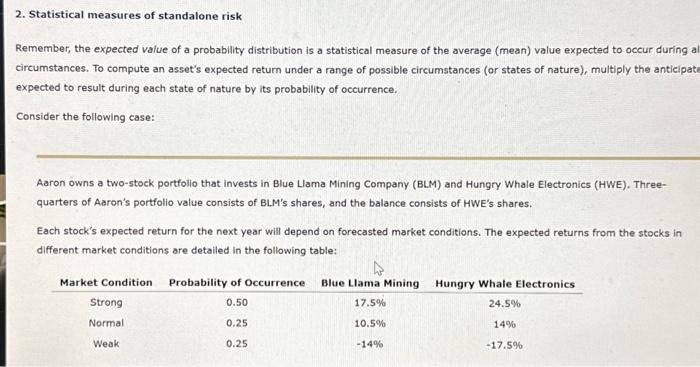 Solved Calculate expected returns for the individual | Chegg.com