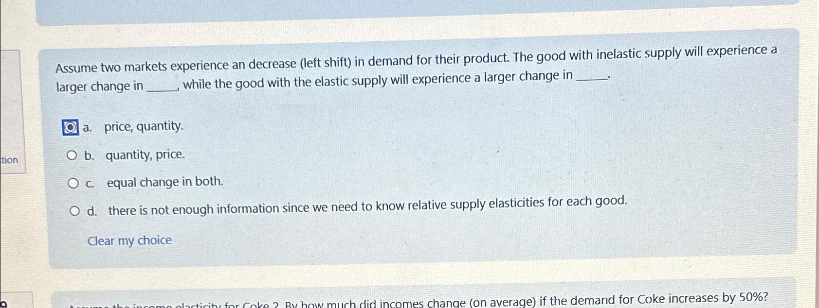 Solved Assume two markets experience an decrease (left | Chegg.com