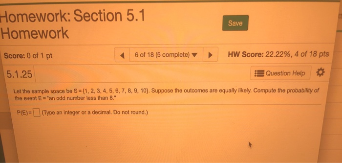 Solved Homework Section 5 1 Homework Save Score 0 Of 1 Pt