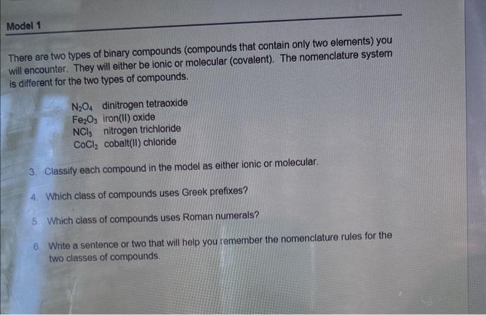 Solved There are two types of binary compounds (compounds | Chegg.com