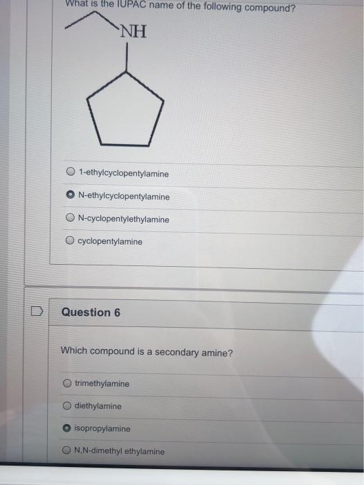 Solved What is the IUPAC name of the following compound? ΝΗ | Chegg.com