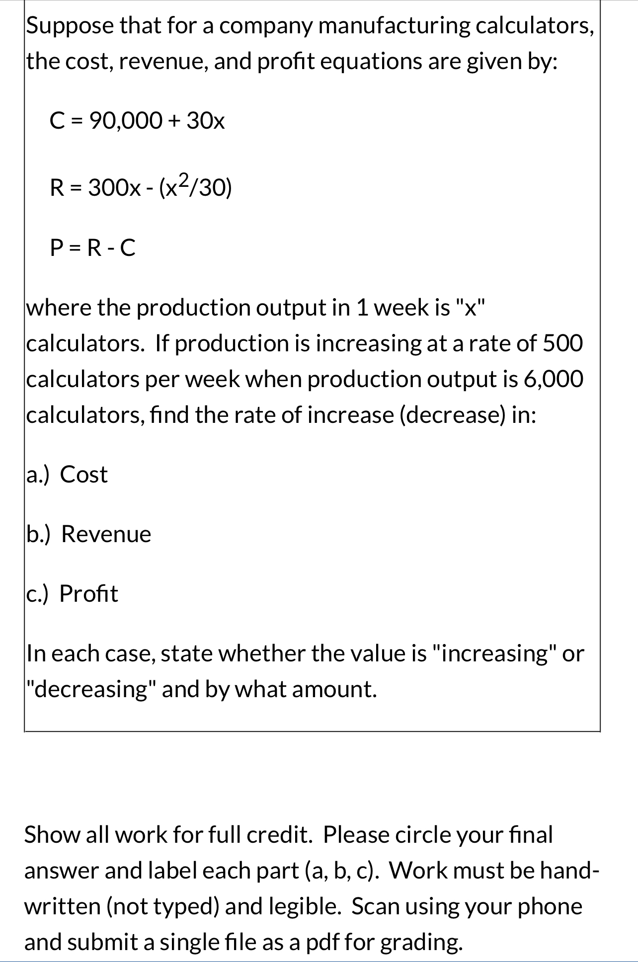 Solved Suppose that for a company manufacturing calculators, | Chegg.com