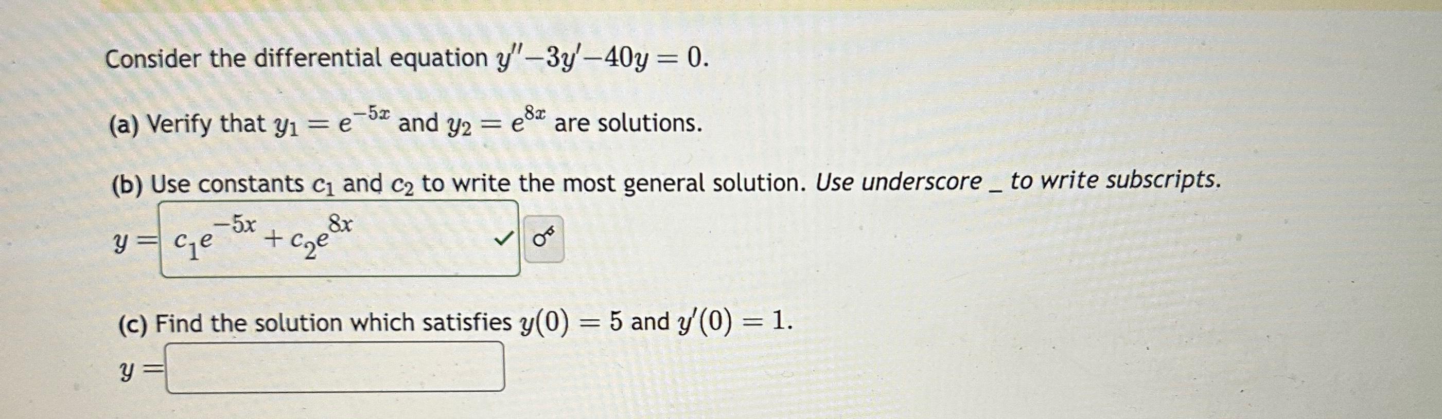 Solved Need help please!! 1Consider the differential | Chegg.com