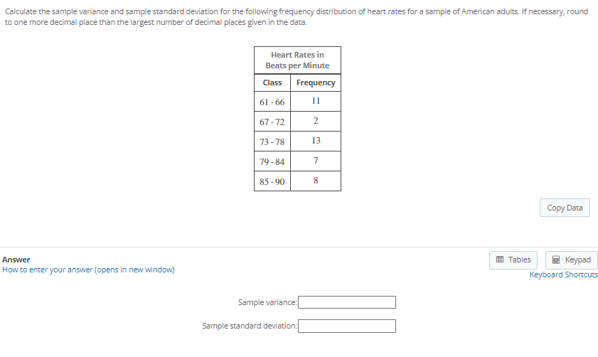 Solved Calculate the sample variance and sample standard | Chegg.com