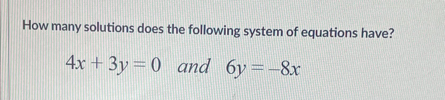 Solved How many solutions does the following system of | Chegg.com