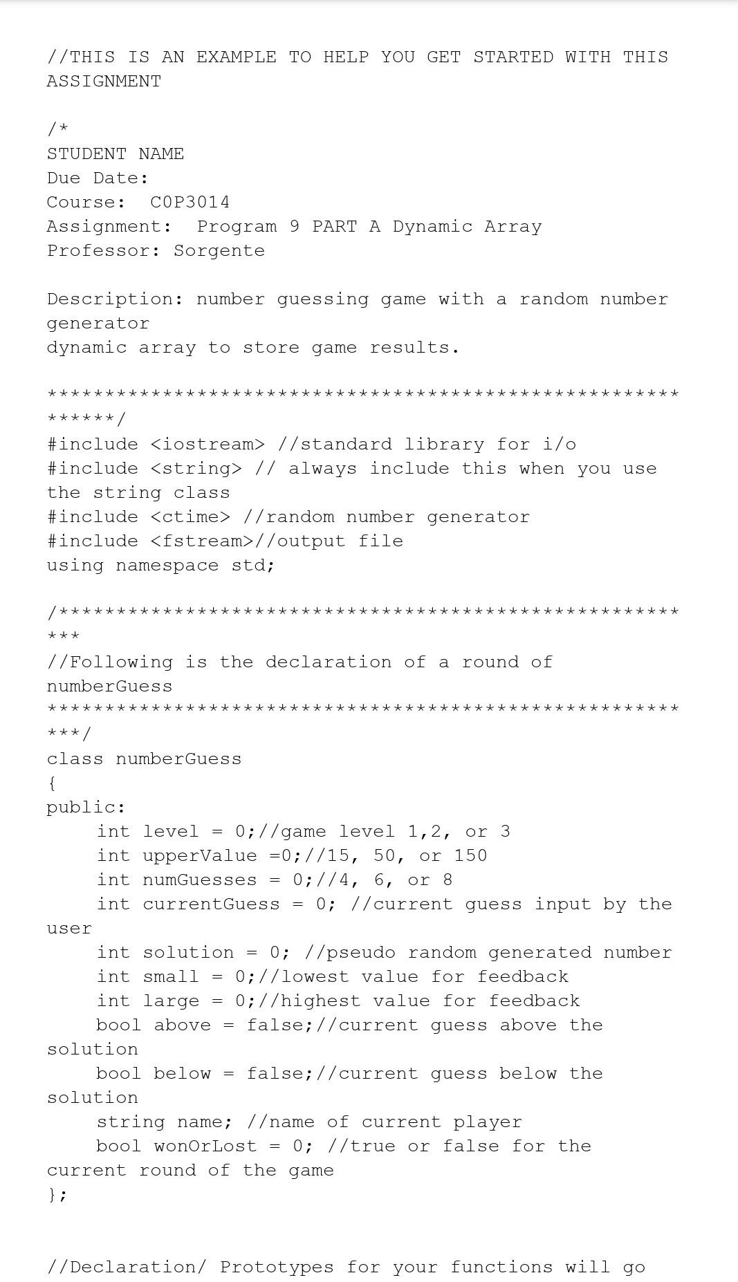 //THIS IS AN EXAMPLE TO HELP YOU GET STARTED WITH | Chegg.com