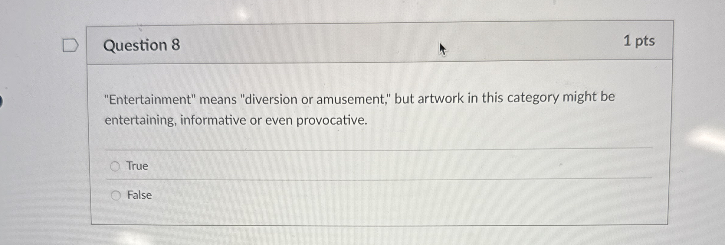 Solved Question 81 ﻿pts"Entertainment" means "diversion or | Chegg.com