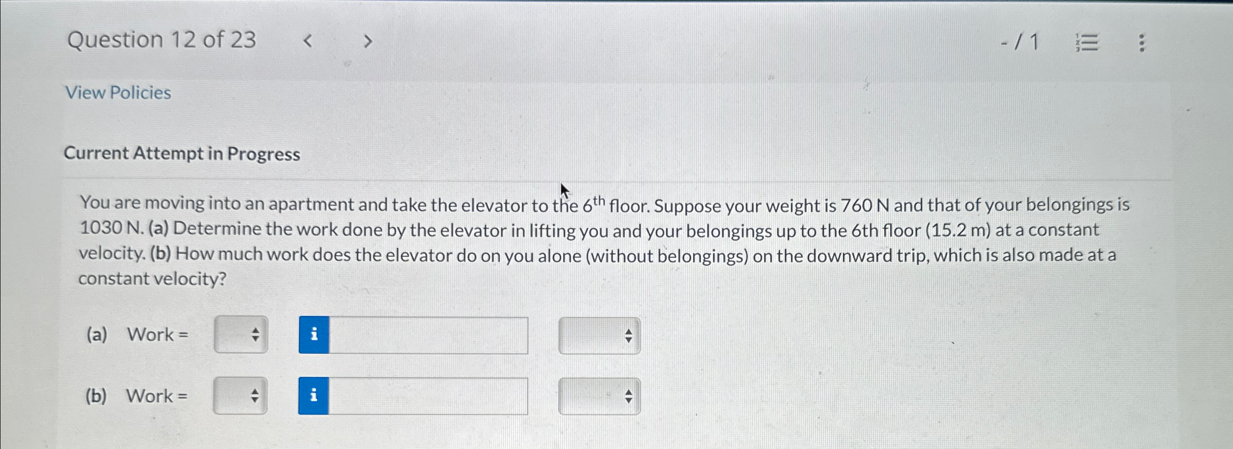 Solved Question 12 ﻿of 23View PoliciesCurrent Attempt in | Chegg.com