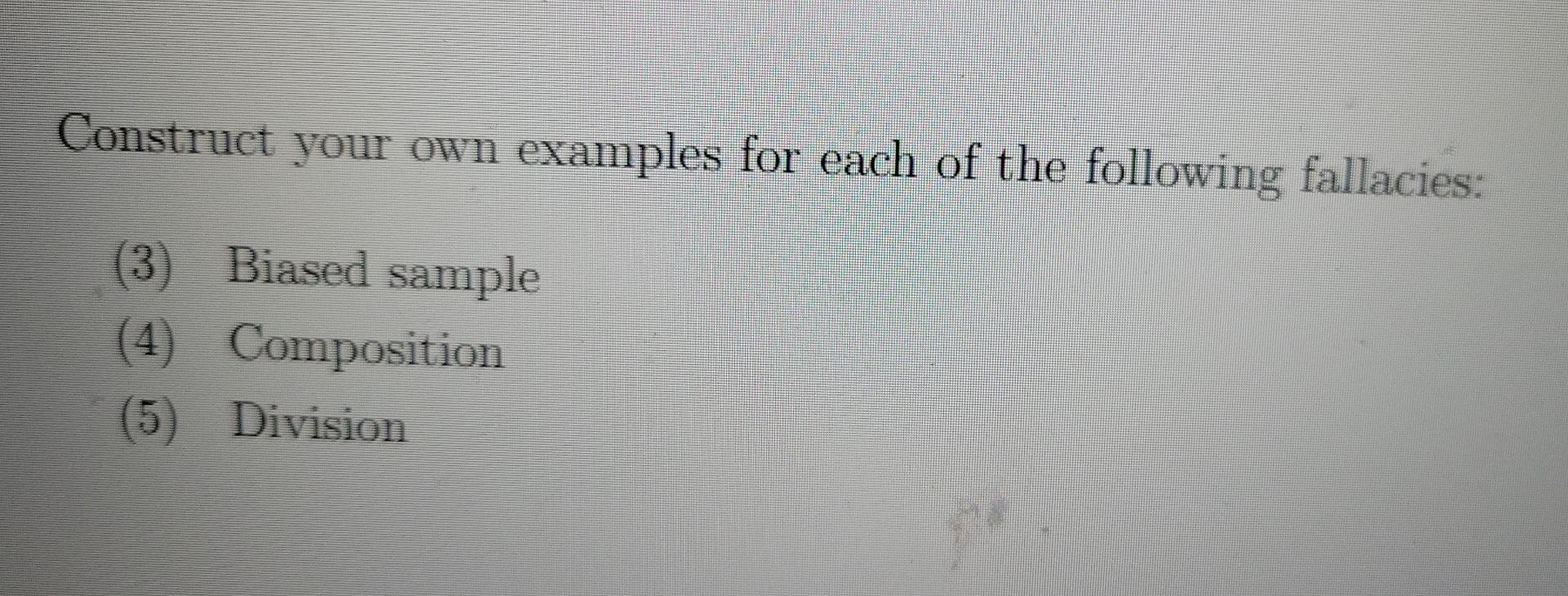 Construct your own examples for each of the following | Chegg.com