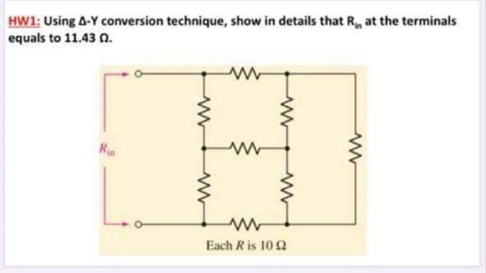 Solved HW1: Using A-Y conversion technique, show in details | Chegg.com