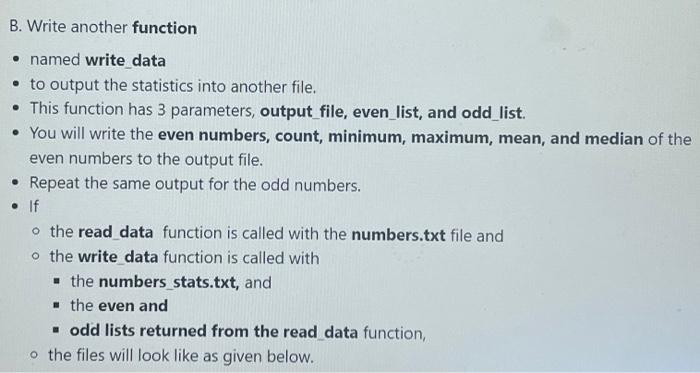 Solved Functions: A. Write a function • named read_data that | Chegg.com