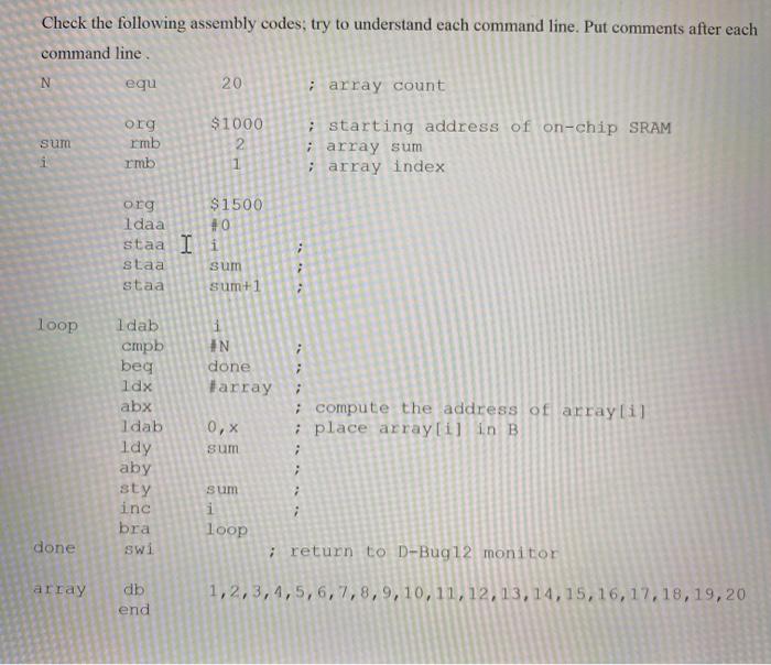 Solved Check the following assembly codes, try to understand | Chegg.com