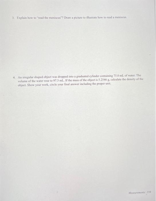 CHMI3OLL Name: Date: Post-Lab Assignment 1. Write the | Chegg.com