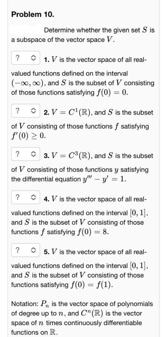 Solved Problem 10 Determine Whether The Given Set S Is A