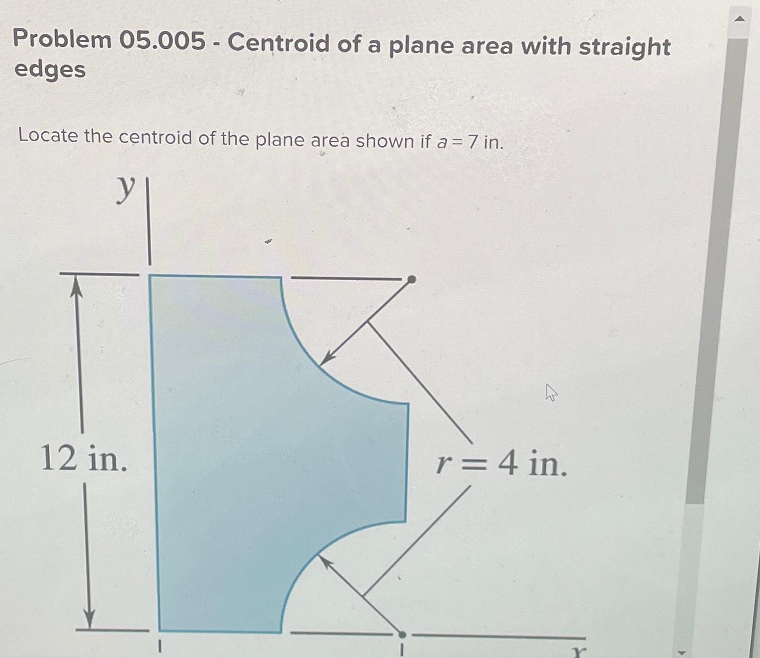 Solved Problem 05.005 - ﻿Centroid of a plane area with | Chegg.com
