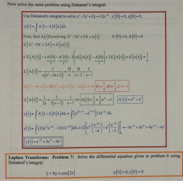 Solved Now solve the same problem using Duhamel's integral: | Chegg.com