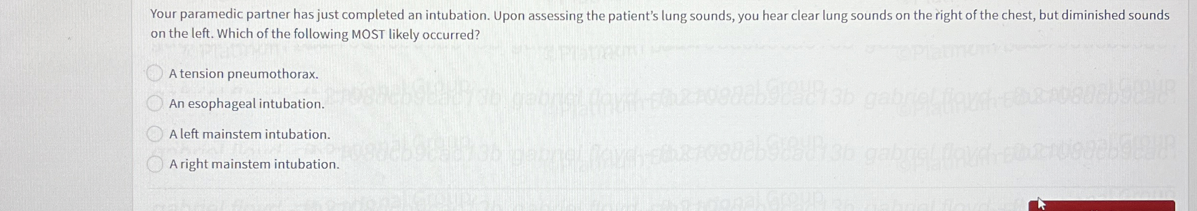 Solved Your paramedic partner has just completed an | Chegg.com