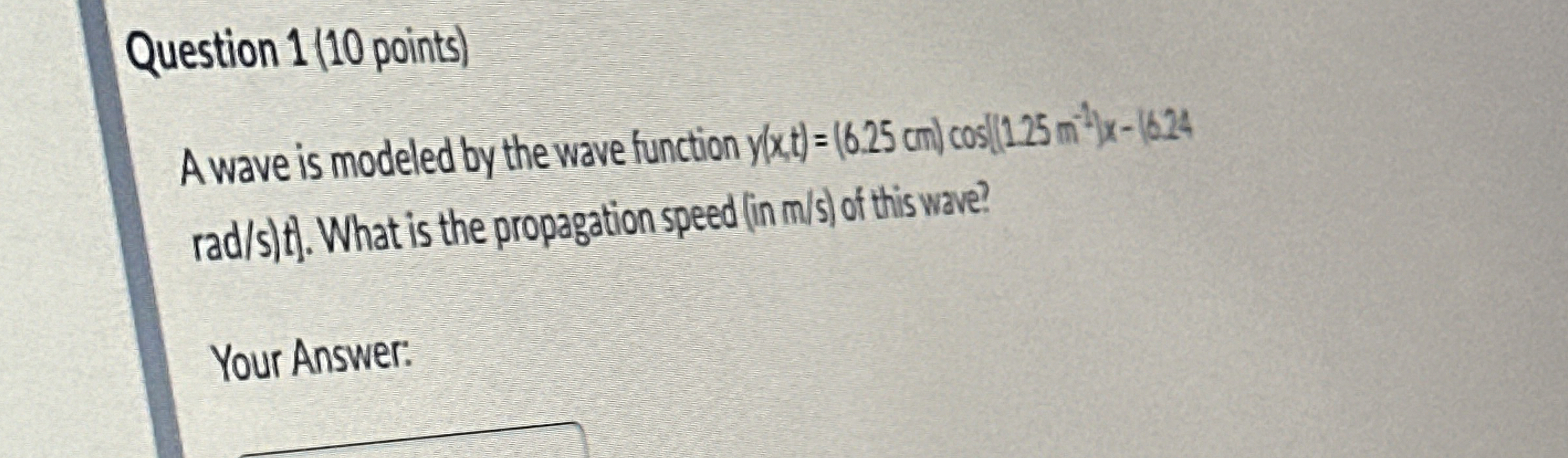 Solved Question points)A wave is modeled by the wave | Chegg.com