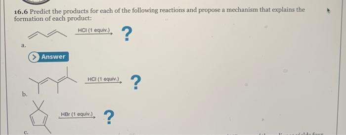 Solved 16.6 Predict the products for each of the following | Chegg.com