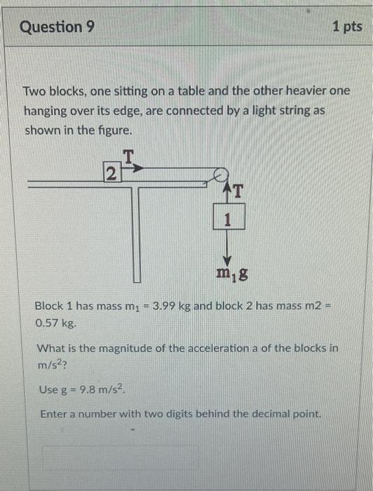 Solved Two blocks, one sitting on a table and the other | Chegg.com