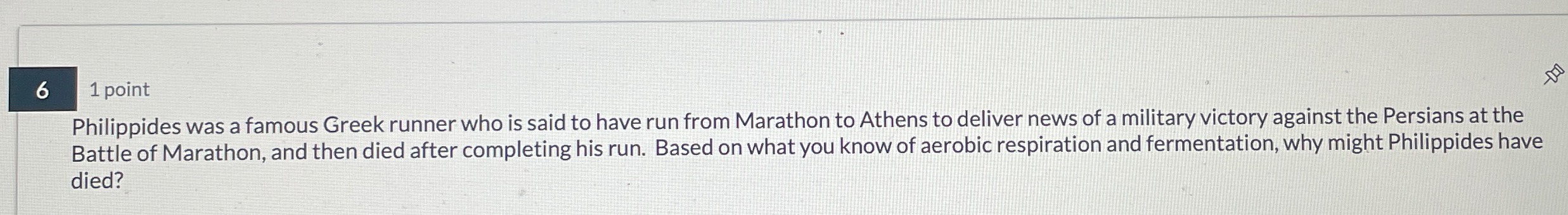 Solved 6 1 ﻿pointPhilippides was a famous Greek runner who | Chegg.com