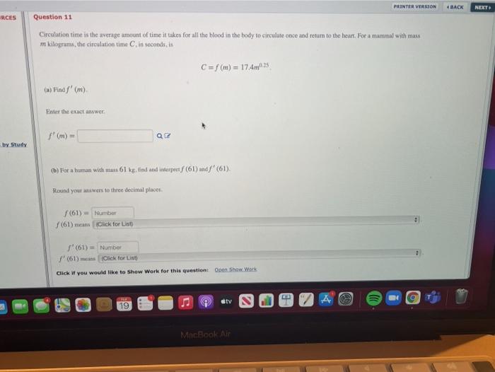 Solved PRINTER VERSION 4 BACK NEXT RCES Question 11 | Chegg.com