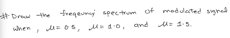 Solved #Draw the frequency spectrum of modulated signalwhen, | Chegg.com