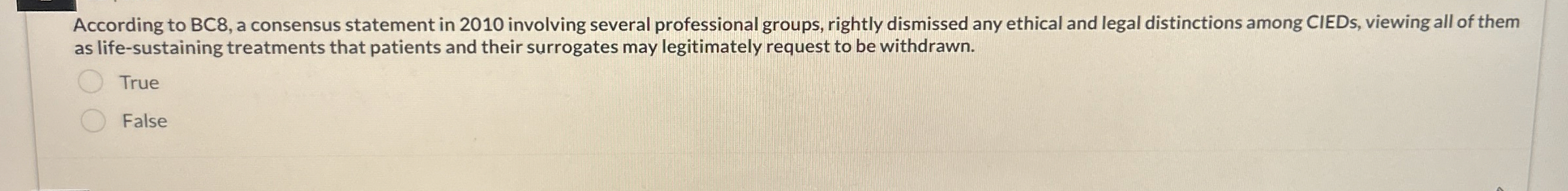 Solved According to BC8, ﻿a consensus statement in 2010 | Chegg.com