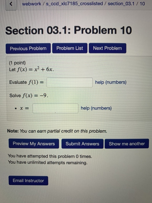 Solved webwork / s_ccd_xlc7185_crosslisted / section_03.1 / | Chegg.com
