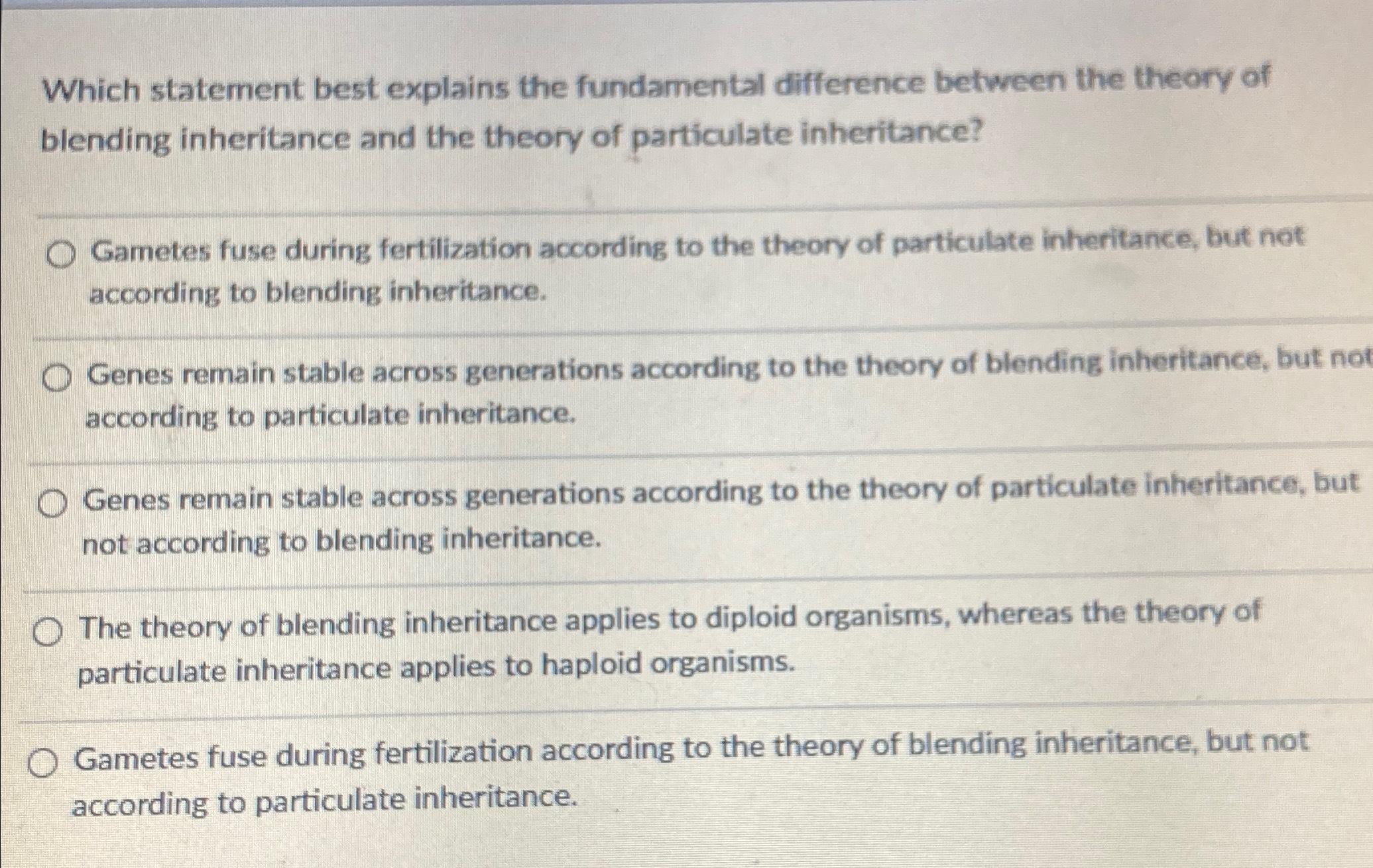 Solved Which Statement Best Explains The Fundamental 