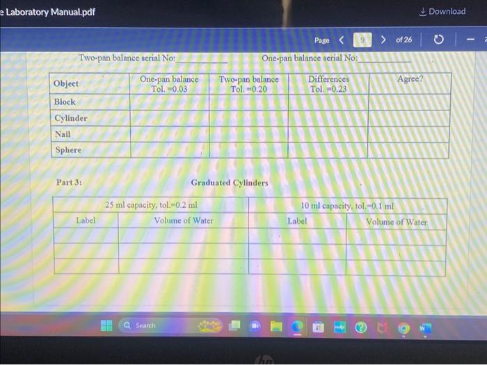 Solved Object Part 1: Dimensions Vernier caliper label: | Chegg.com
