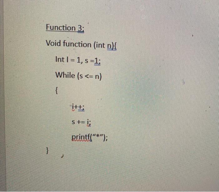 Function 4: Int i,j,y=1; Y=y+10 For (i=1;i