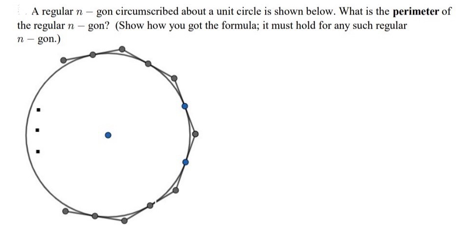 Solved A Regular N ﻿gon Circumscribed About A Unit Circle