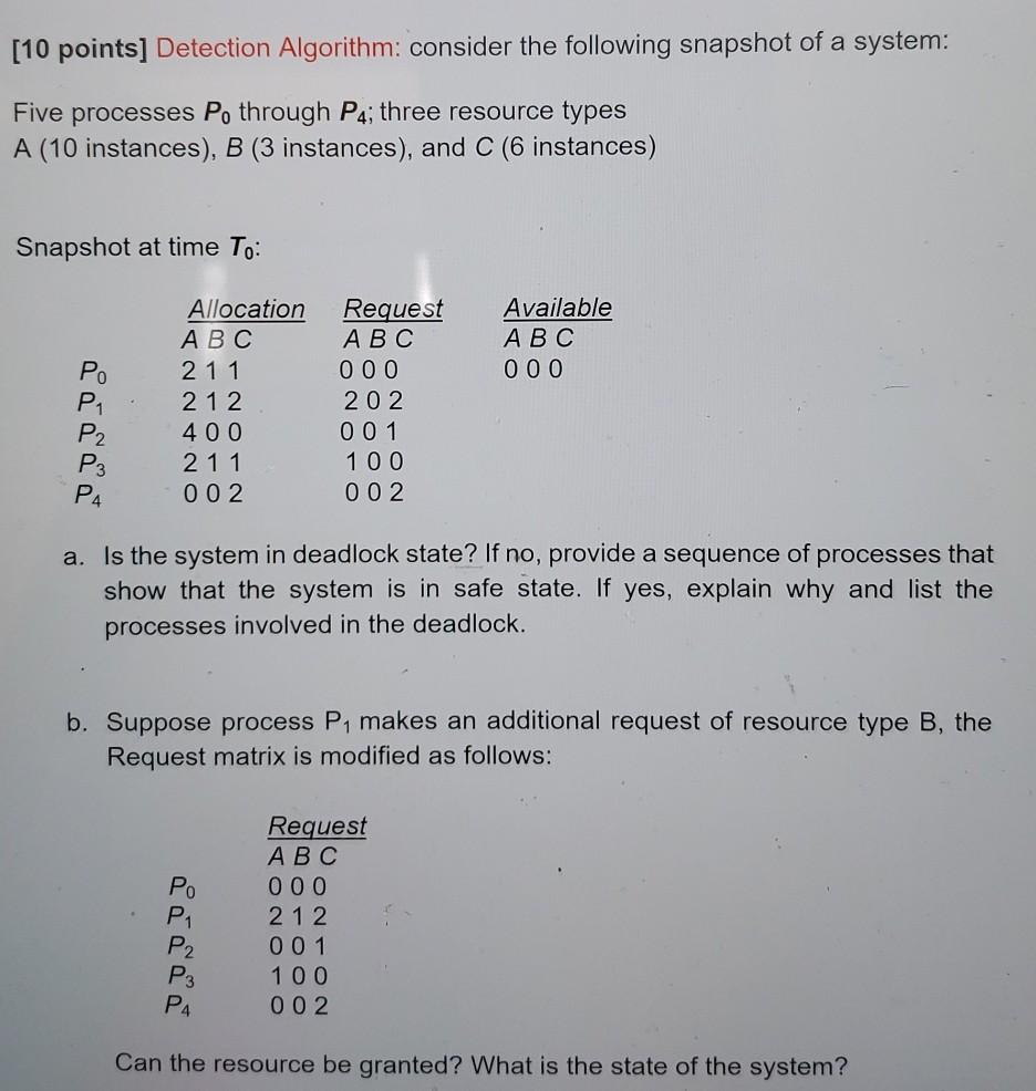 Solved [10 points] Detection Algorithm: consider the | Chegg.com