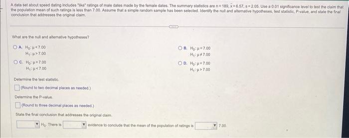 Solved Adata set about speed dating includes Tke" ratings of | Chegg.com