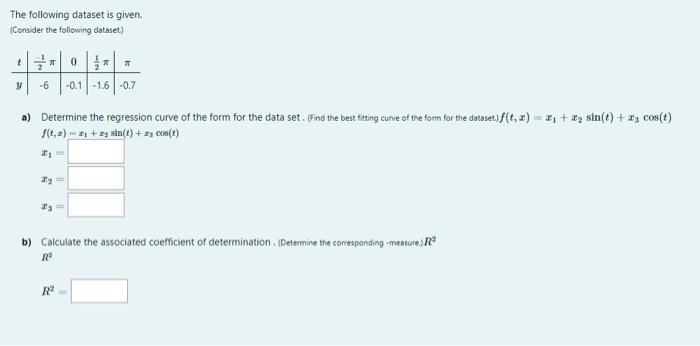 Solved The following dataset is given Consider the following | Chegg.com