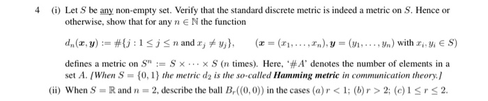 Solved 4 (1) Let S be any non-empty set. Verify that the | Chegg.com