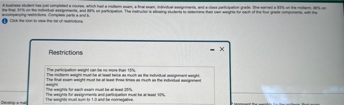 Solved A business stusent has just cormpleted a ceurse, | Chegg.com