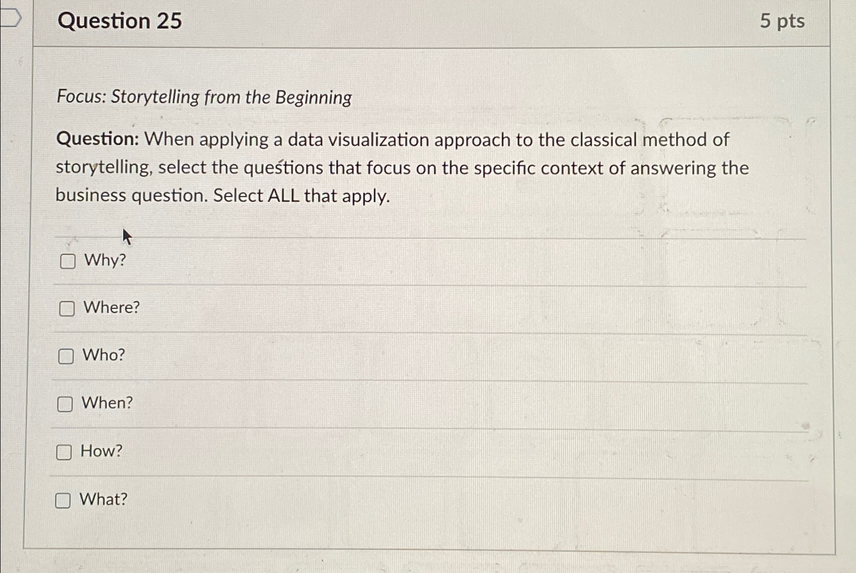 Solved Question 255 ﻿ptsfocus Storytelling From The