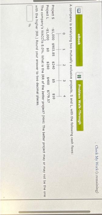 Solved B Problem Walk-Through A company is analyzing two | Chegg.com