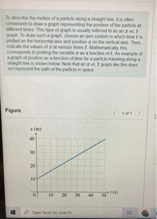 Solved To describe the motion of a particle along a straight | Chegg.com