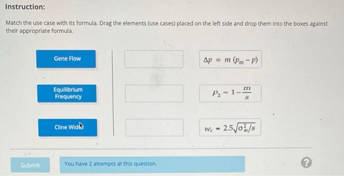 Solved Match the use case with its formula. Drag the | Chegg.com