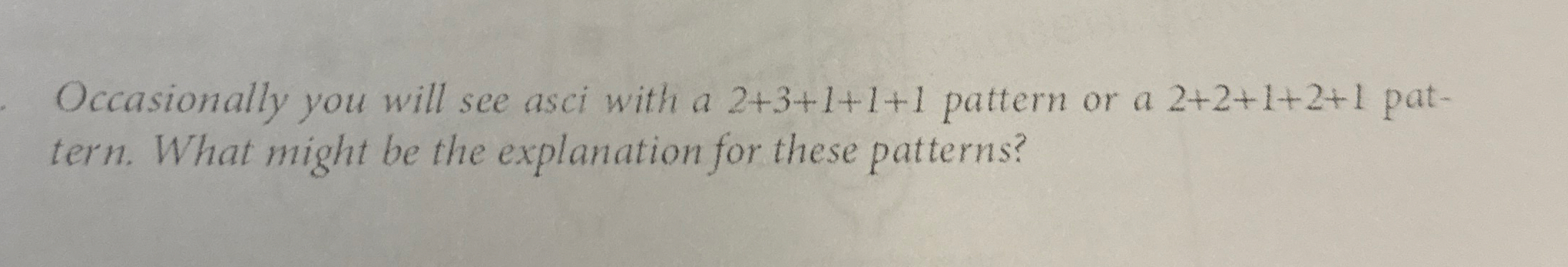 Solved Occasionally you will see asci with a 2+3+1+1+1 | Chegg.com