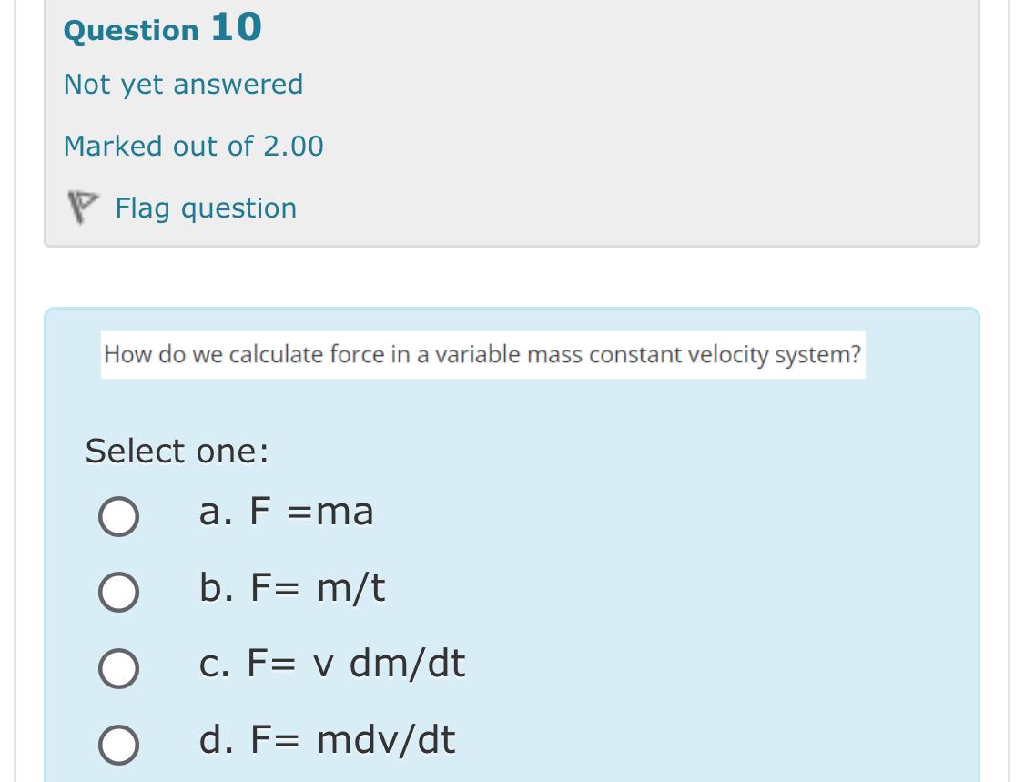Solved Question 10Not yet answeredMarked out of 2.00Flag | Chegg.com