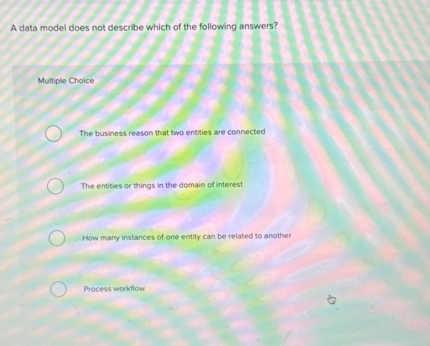 Solved A data model does not describe which of the following | Chegg.com