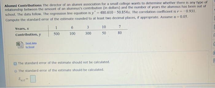 Solved Alumni Contributions The director of an alumni | Chegg.com