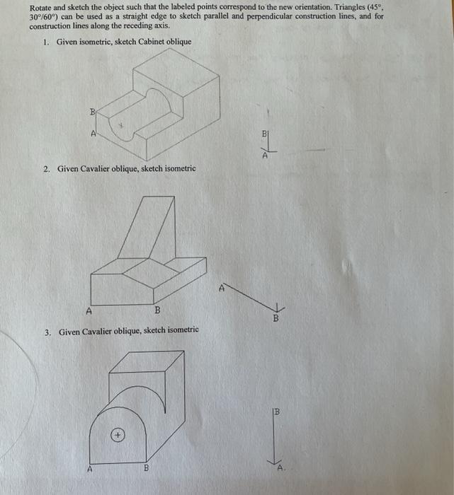 Solved Rotate and sketch the object such that the labeled | Chegg.com