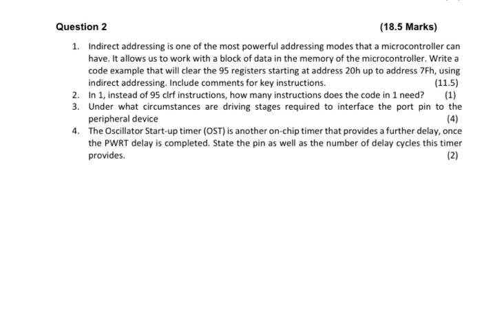 Solved Question 2 185 Marks 1 Indirect Addressing Is One 